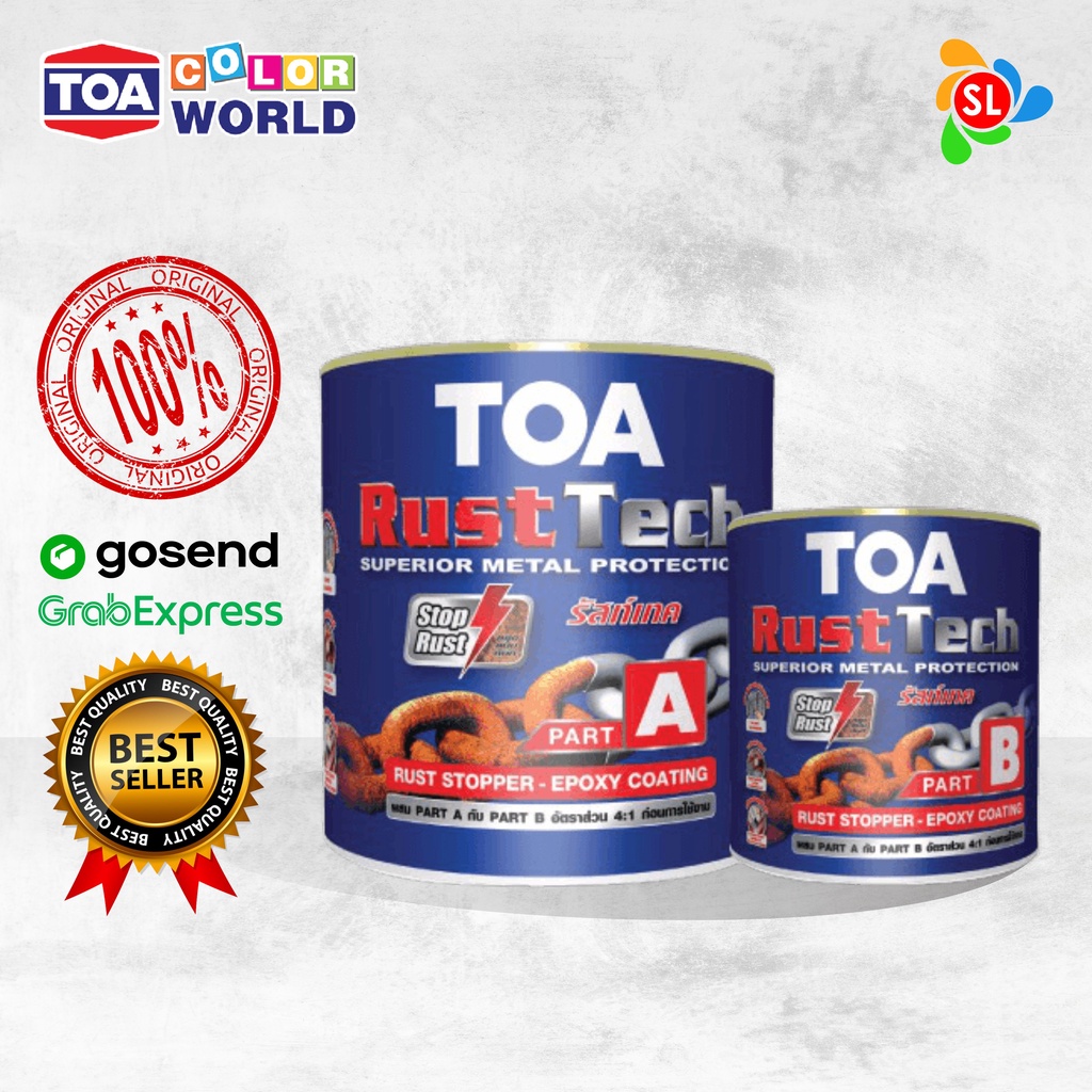 Jual Cat Pelapis Besi Anti Karat Toa Rust Tech (A 3,785 Liter & B 3 ...