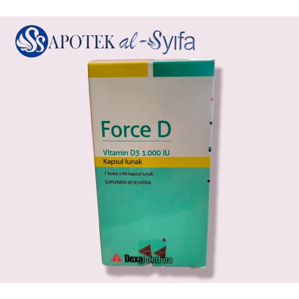 Jual Force D3 1000u Dexa Medica (1 botol isi 60 kapsul lunak) | Shopee ...