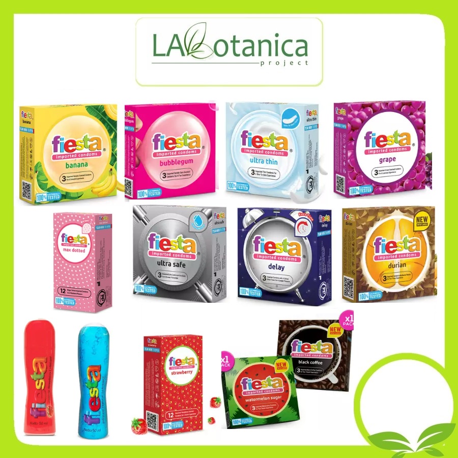 Jual KONDOM FIESTA LUBRICANT ALL VARIAN STRAWBERRY DELAY BANANA ULTRA ...