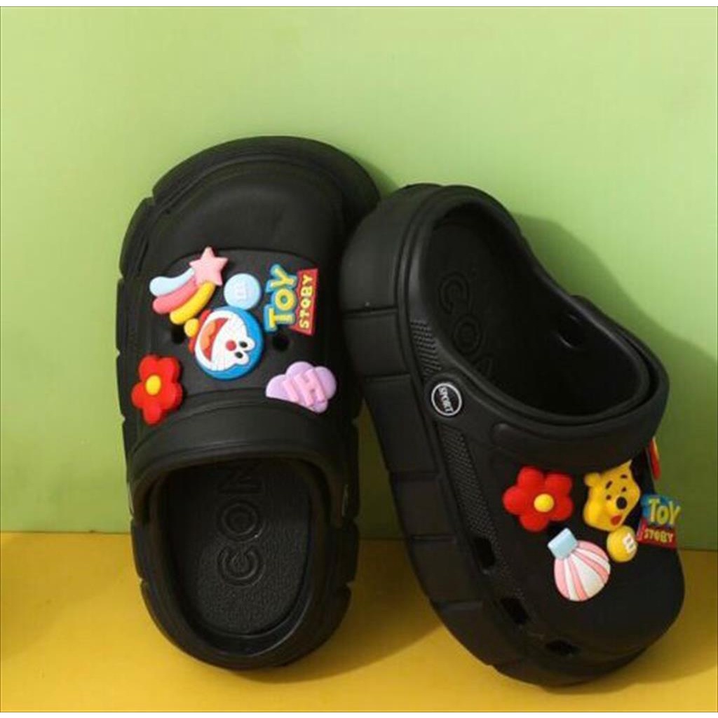 Jual Sandal Crocs Let Bakpao Kodok Anak Cewek Baim Fuji Mainan Jibbitz ...