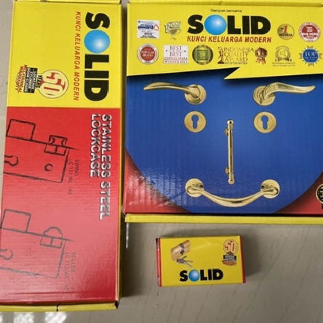 Jual KUNCI PINTU SOLID HRE 61.41 HANDLE PAKET KOMPLIT | Shopee Indonesia