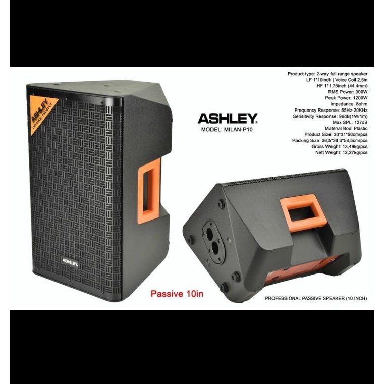 Jual speaker ashley milan p10 p 10 10inch speaker pasif passive ...