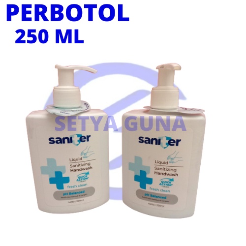 Jual sabun cuci tangan Saniter hand wash liquid 250 ml (harga per botol ...