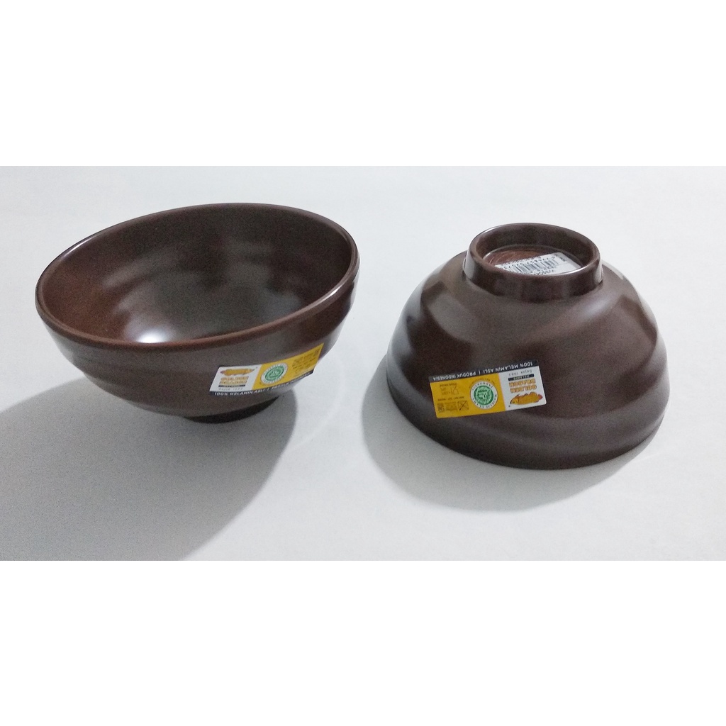 Jual MANGKUK SUP JEPANG W3506A Mangkok Kaki 6 Inch COKLAT TUA Golden ...