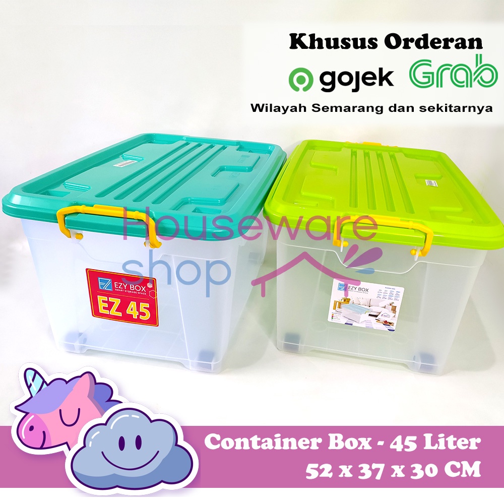 Jual Tempat Kotak Penyimpanan / Container Box Roda Ezy 45 Liter 75 Liter | Shopee Indonesia