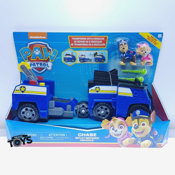 Jual Paw Patrol Chase Split-Second Vehicle Transforming Police Cruiser ...