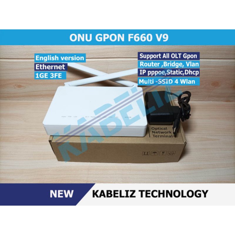 Jual ONU GPON ZTE F660 V9 NEW ANTENA LUAR MODEM WIFI ROUTER ZTE SUPPORT BRIDGE ONT MURAH ...
