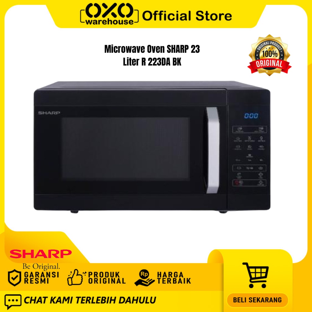 Jual Sharp Microwave R 223DA BK 23 Liter Low Watt Hemat Listrik Garansi ...