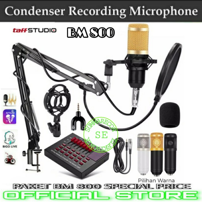 Jual PAKET MIC CONDENSER BM 800 WITH SOUNDCARD YOUTUBER BIGO LIVE ...