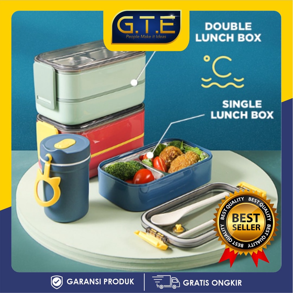 Jual GTE | LUNCH BOX KOTAK MAKAN KOTAK BEKAL SINGLE | DOUBLE-LAYER ...