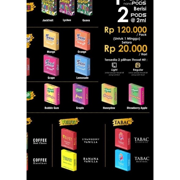 Jual Nanopods Nano stix pods nanoSTIX Nano stick Light Regular not salt ...