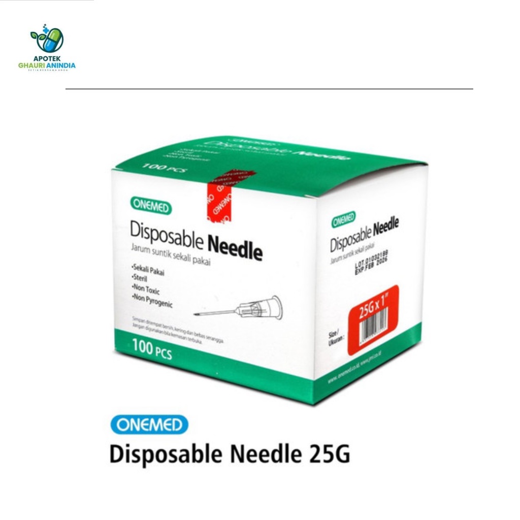 Jual Needle 25G onemed 1 box isi 100pcs | Shopee Indonesia