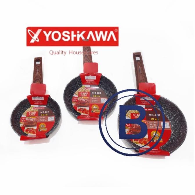 Jual YOSHIKAWA - FRYPAN WAJAN PENGGORENGAN MARBLE TEBAL (16, 18, 20 CM) | Shopee Indonesia
