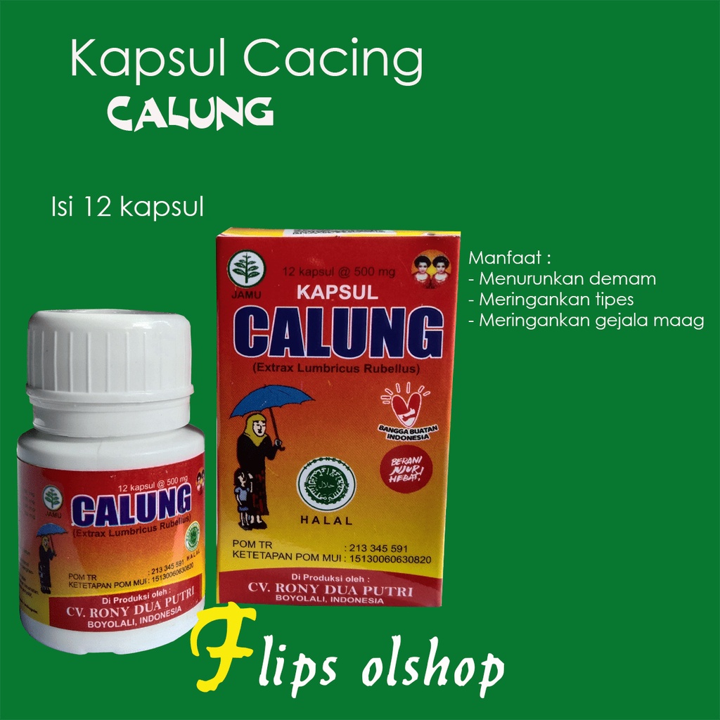 Jual CALUNG KAPSUL CACING ISI 12 KAPSUL | OBAT TIPES | Shopee Indonesia