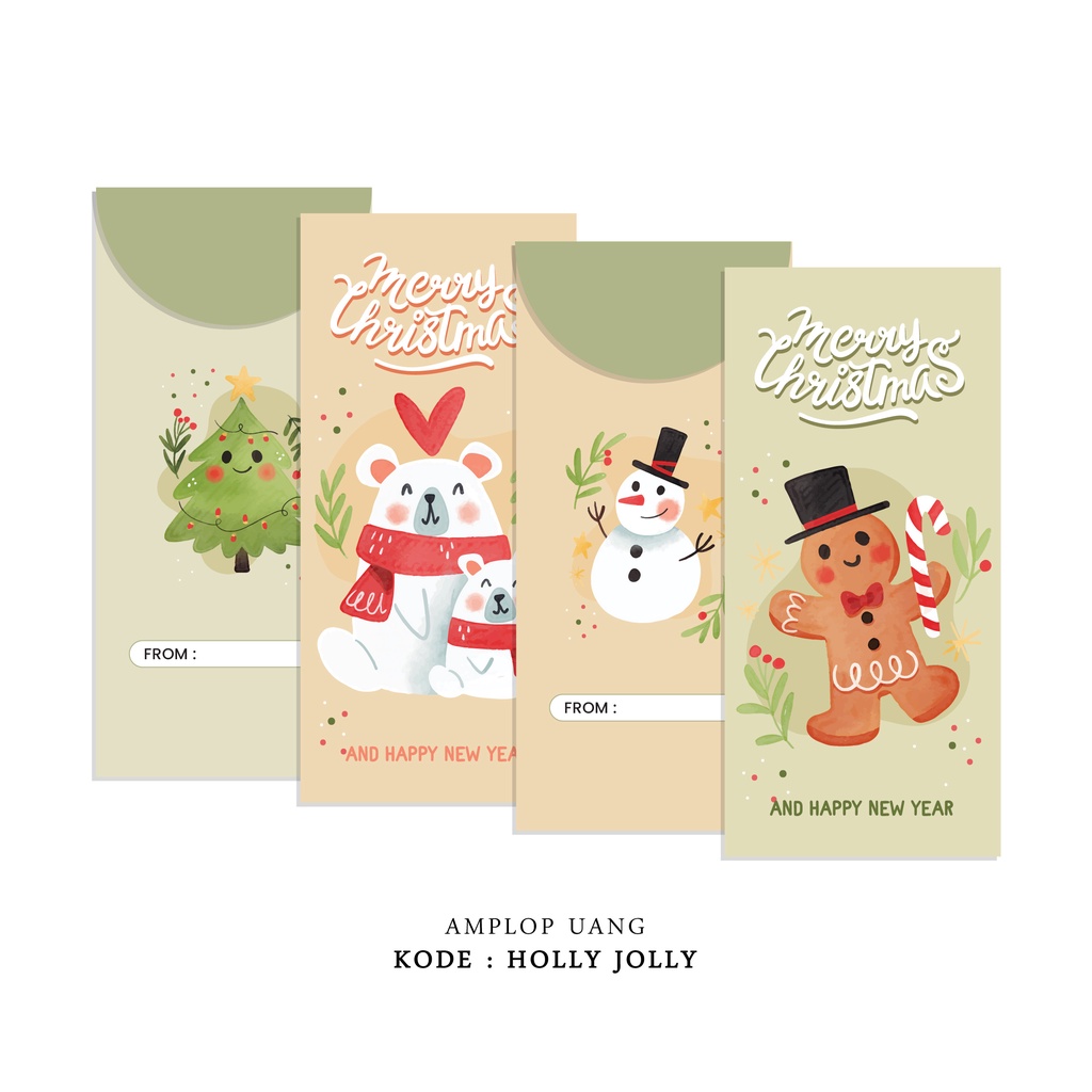 Jual (ISI 8 PCS) AMPLOP NATAL CUSTOM NAMA | ANGPAU CHRISTMAS PREMIUM ...