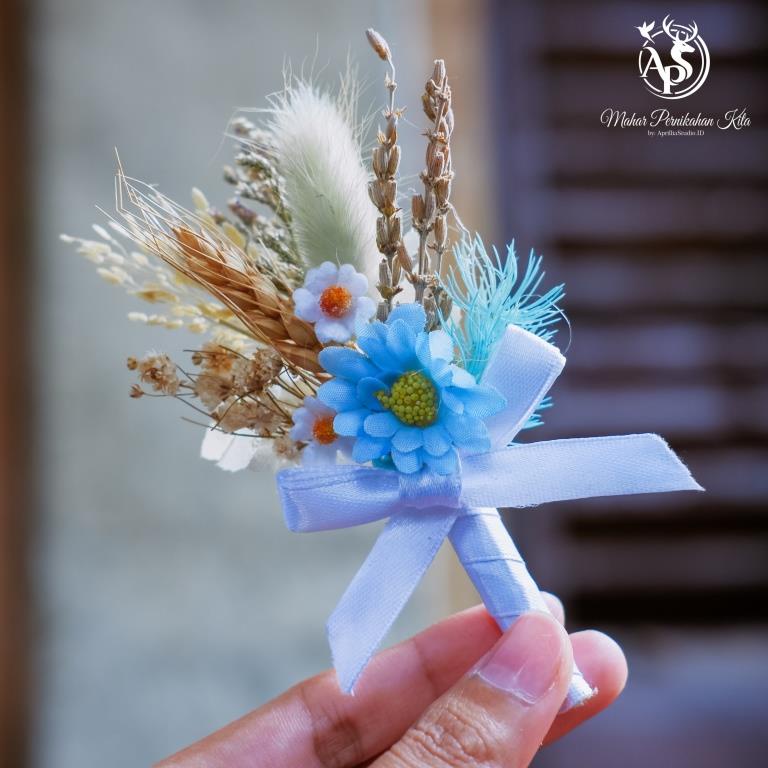 Jual CORSAGE BUNGA JAS PENGANTIN BLUE | Shopee Indonesia