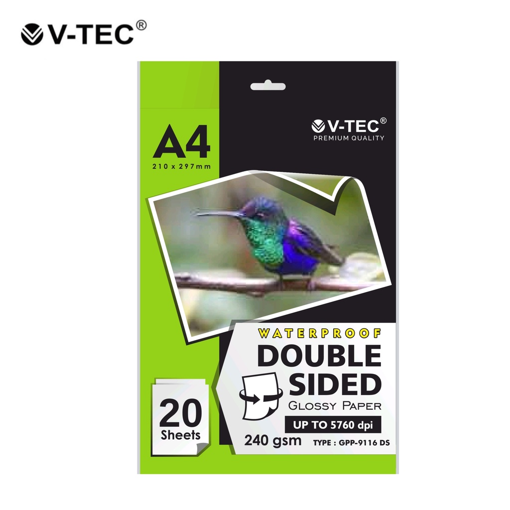 Jual Kertas Double Side V-TEC A4 240g 20's GPP-9116 DS ( Glossy Paper ...