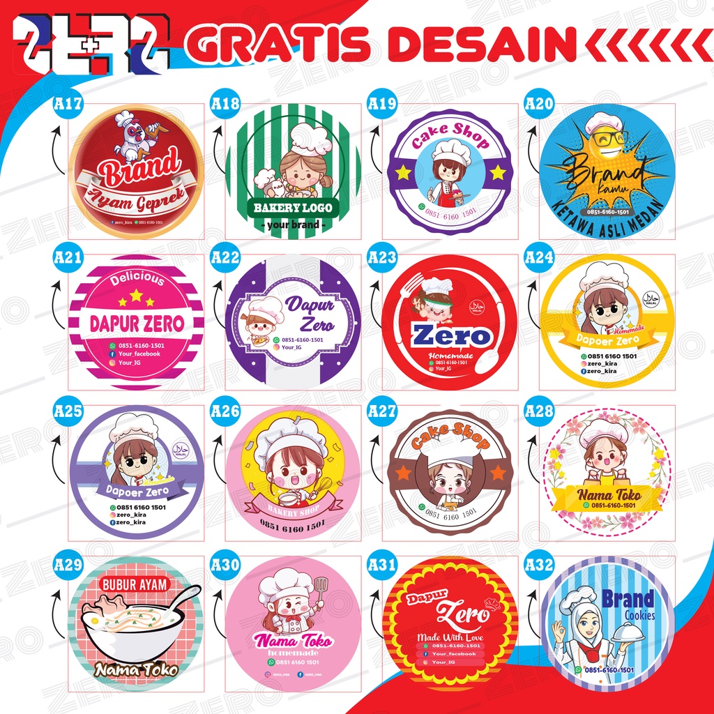 Jual CETAK STIKER LABEL / STIKER KUE / STIKER PRODUK KEMASAN / STIKER ...