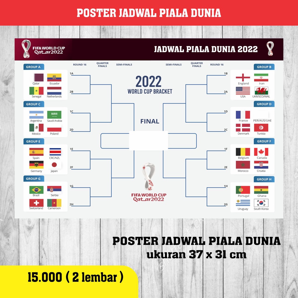 Jual POSTER PIALA DUNIA INDONESIA U17 2023 / 2 SET POSTER UKURAN 31 X 47 CM / POSTER JADWAL ...