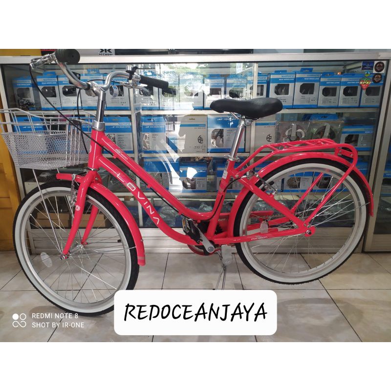 Jual sepeda polygon lovina 24 inch keranjang city bike pink or black ...