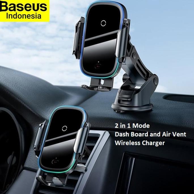 Jual Baseus Car Phone Holder Light Electric Automatic Wireless Charger ...