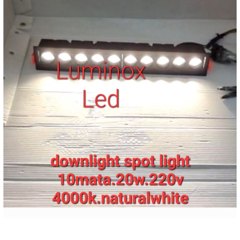 Jual downlight linear slim 20w 10mata 4000k - spot light ceiling cafe ...