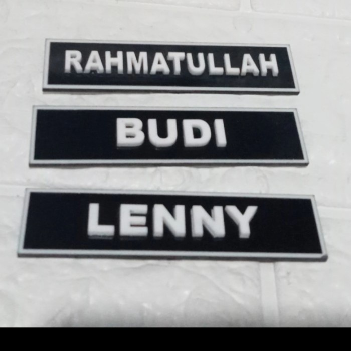Jual Name Tag Name Tag / Nama Dada / Papan Nama / Nama Timbul | Shopee ...