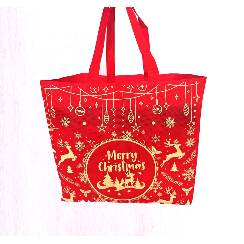 Jual Tas Natal / Goodie Bag Christmas / Tas Kain / Tas Spunbond / Uk ...