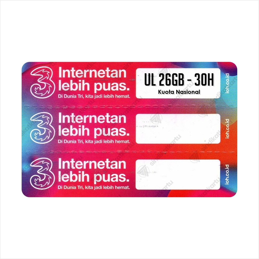 Jual Voucher TRI Unlimited 26GB 30Hari | Shopee Indonesia