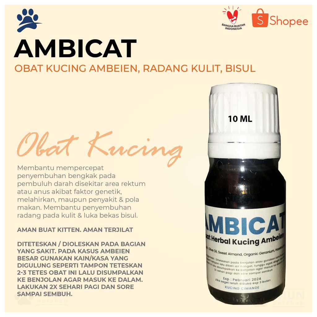 Jual AMBICAT Obat Kucing Ambeien Bisul Herbal | Shopee Indonesia