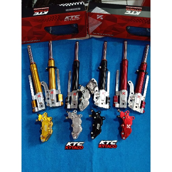 Jual shock suspension ktc kytaco depan aerox plus kaliper 4p besar sama ...