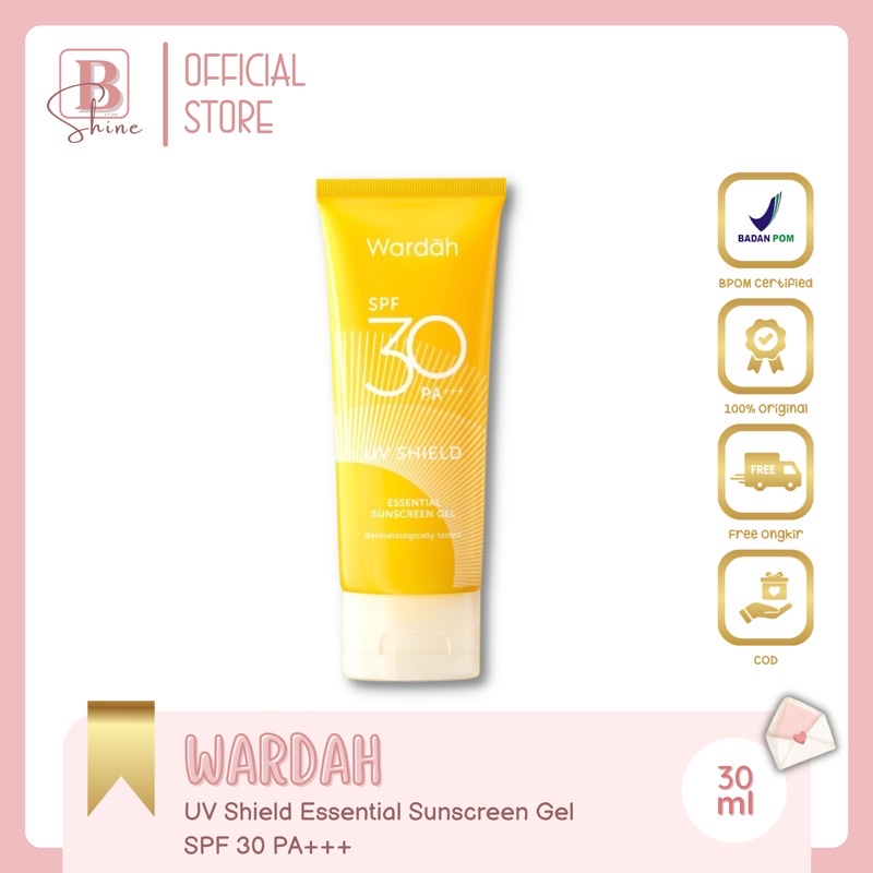 Jual WARDAH UV SHIELD ESSENTIAL SUNSCREEN GEL SPF 30 PA+++ | 40ml | Shopee Indonesia