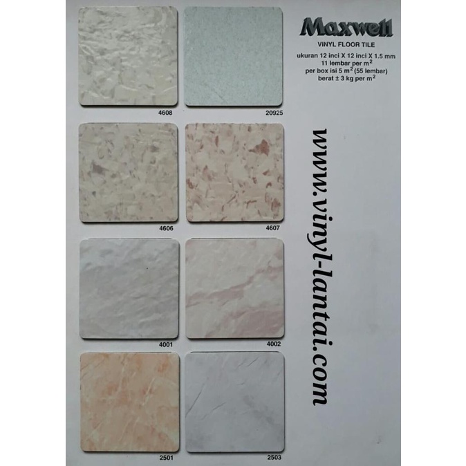 Jual Jual Vinyl Tile Maxwell Motif Polos Dan Marmer Untuk Lantai ...
