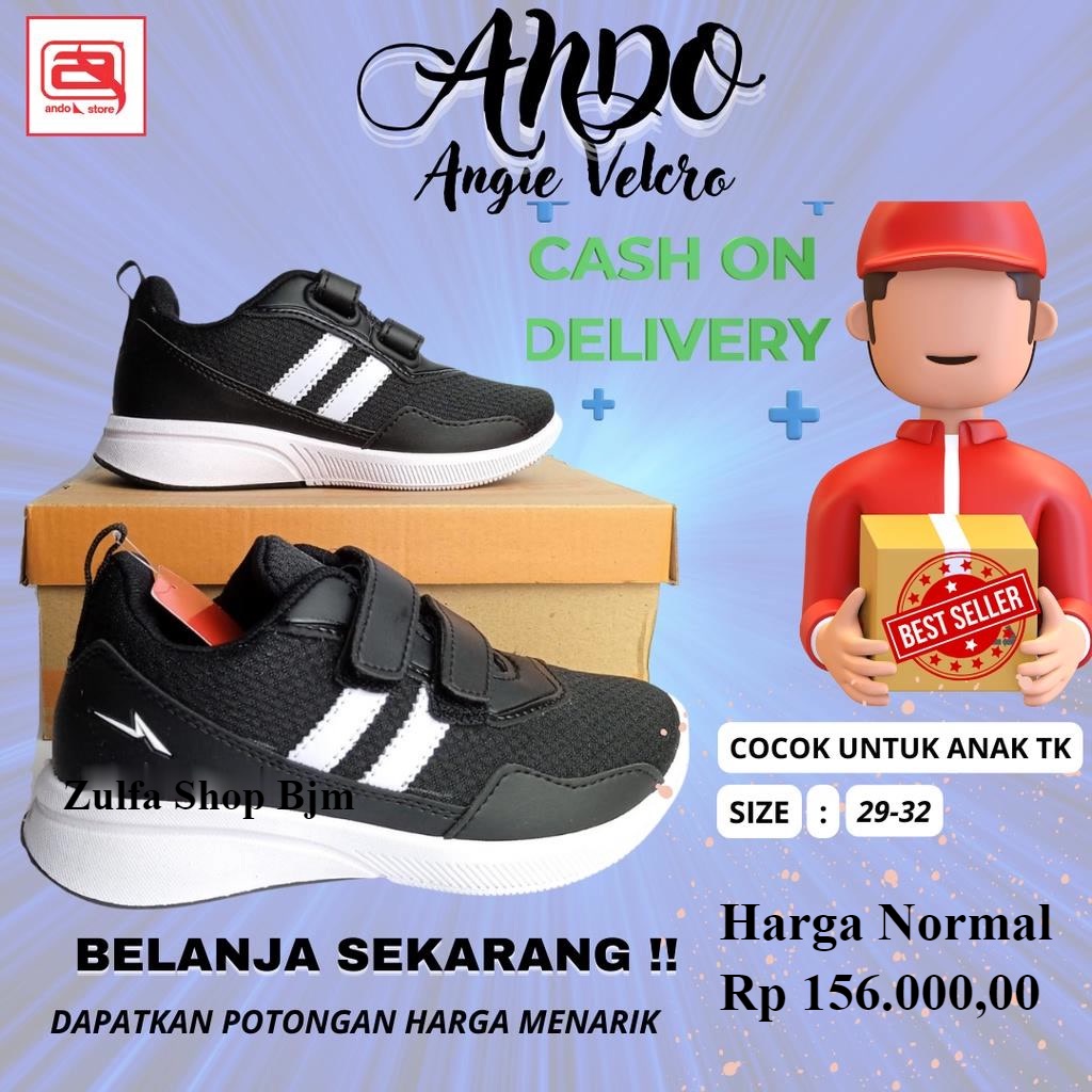 Jual ANDO Sepatu Sekolah Anak TK Cowok Cewek Kekinian Terbaru model ...