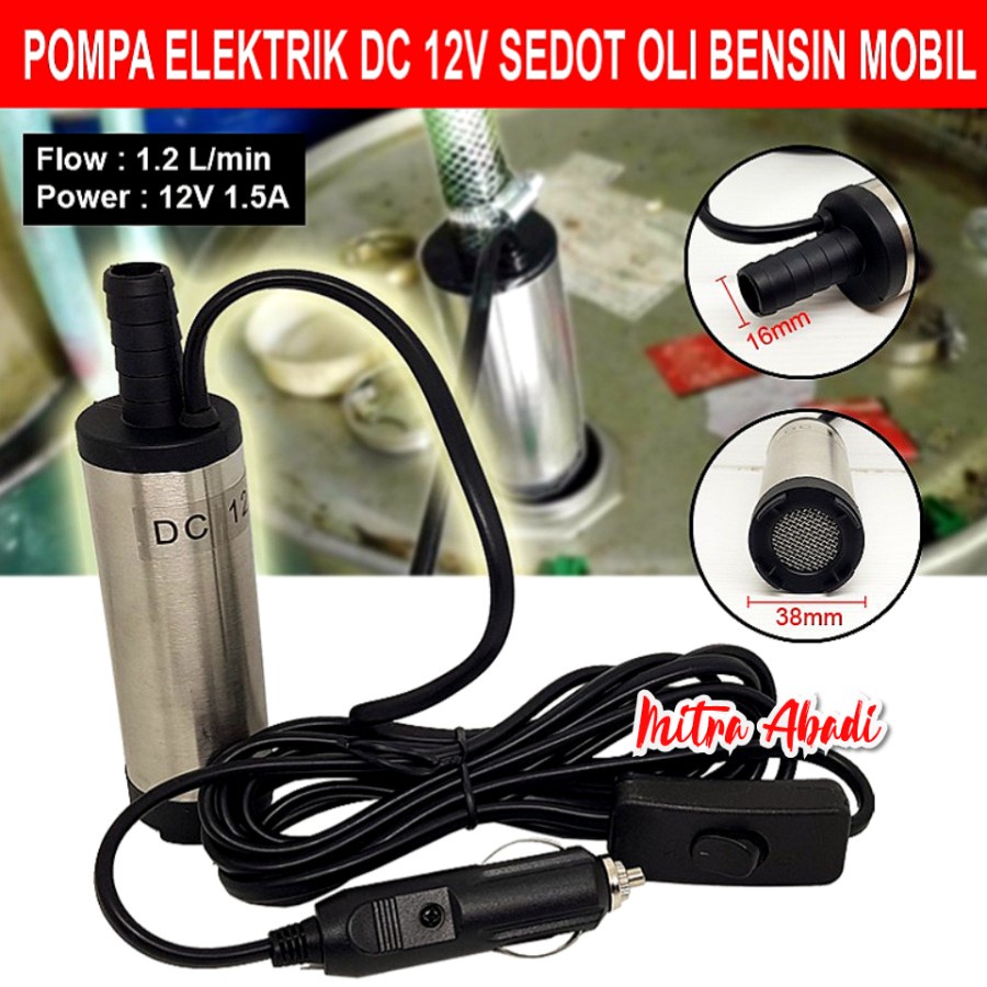 Jual Pompa Elektrik DC 12V Sedot Oli Bensin Mobil | Shopee Indonesia
