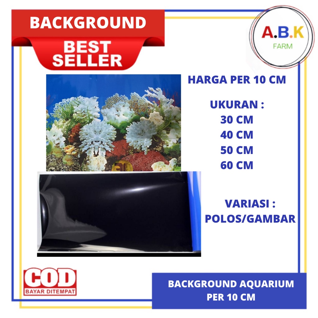 Jual Background Aquarium POLOS / GAMBAR 30 40 50 60 CM AQUASCAPE PER ...