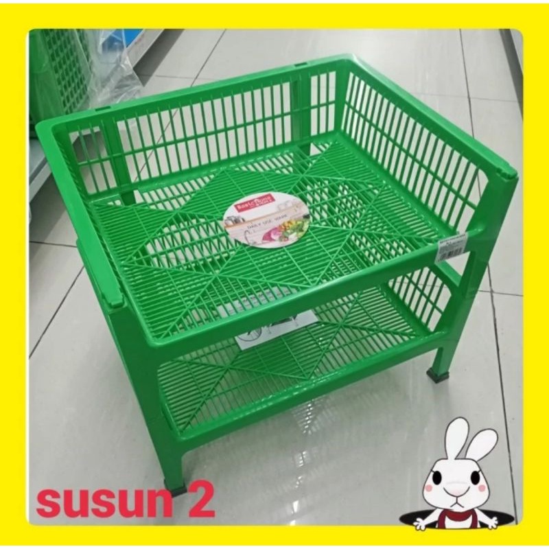 Jual rak plastik serbaguna, susun 2, basic home(member of lion star ...