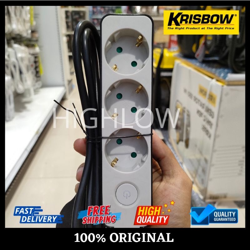 Jual Krisbow stop kontak Colokan listrik 3 & 6 lubang extension socket ...