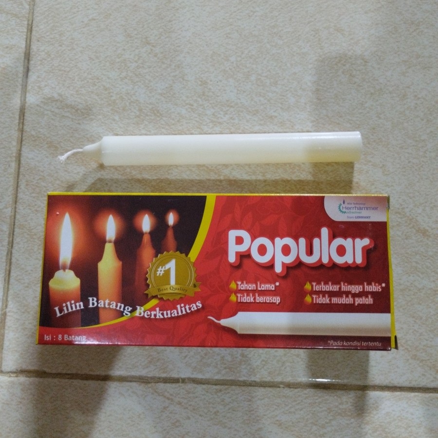 Jual Lilin Putih POPULAR - 1 kotak ( isi 8 pcs) | Shopee Indonesia