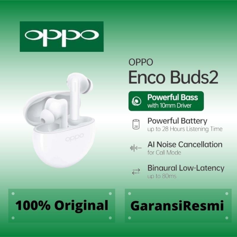 Jual TWS OPPO ENCO BUDS 2 HEADSET BLUETOOTH WIRELESS ORIGINAL GARANSI ...