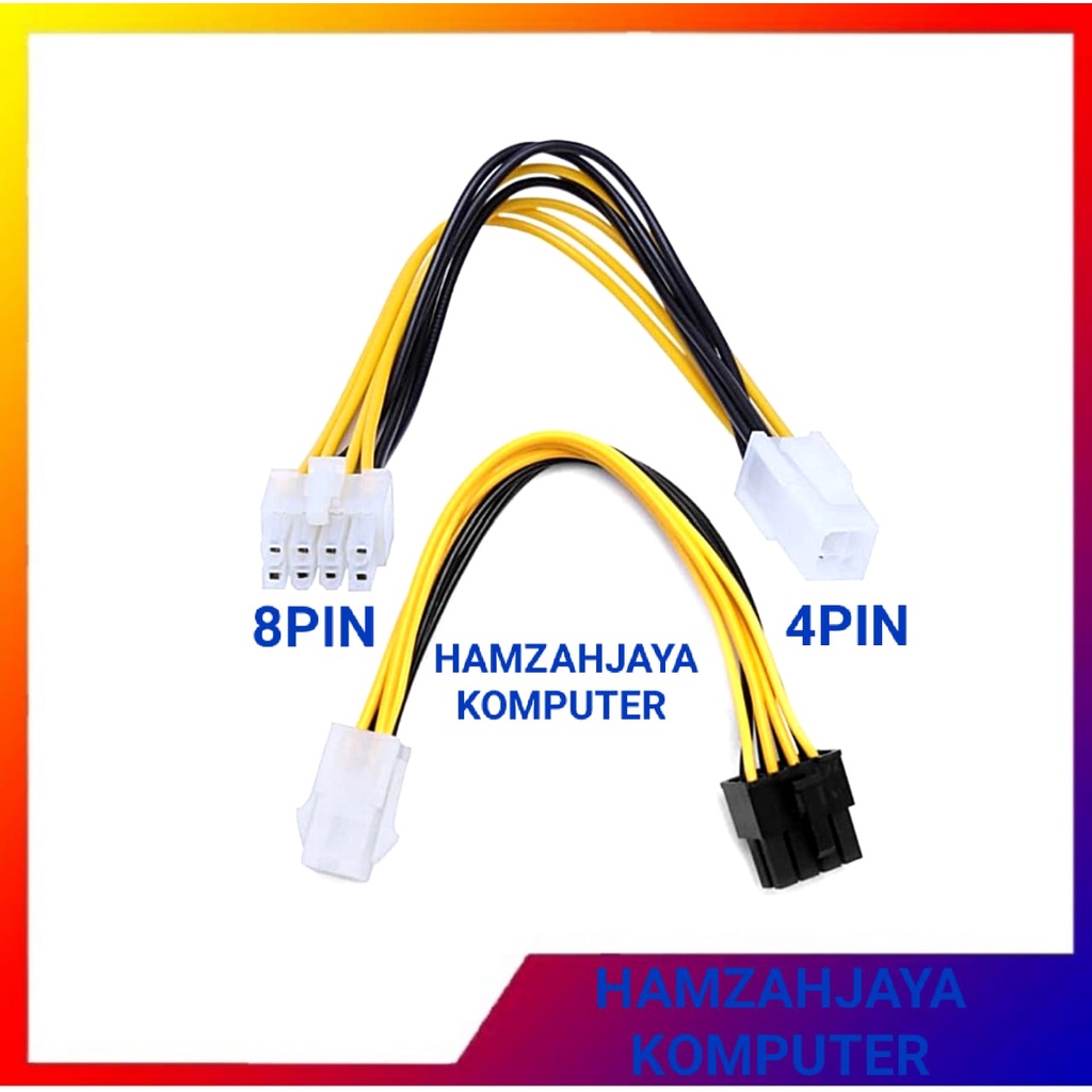 Jual Kabel Adapter 4 pin to 8 pin pada PSU ATX untuk CPU Power | Shopee ...