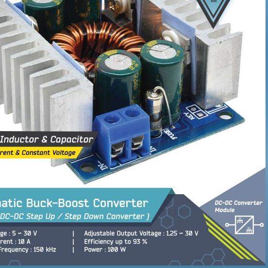 Jual Automatic DC-DC Buck-Boost Converter + Constant Current | 10A 100W ...
