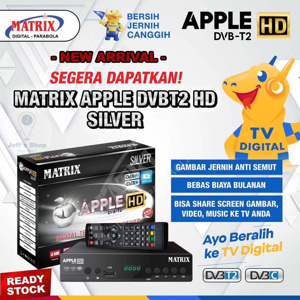 Jual SET TOP BOX MATRIX APPLE DVBT2 HD SILVER | Shopee Indonesia