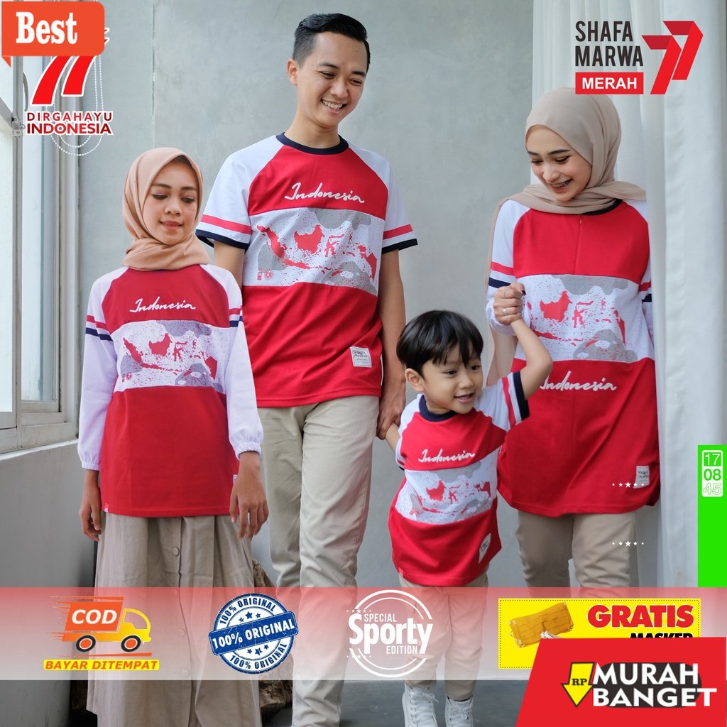 Jual baju setelan wanita kekinian 2022 Kaos Kemerdekaan 17 Agustus Baju Seragam Agustusan Couple ...