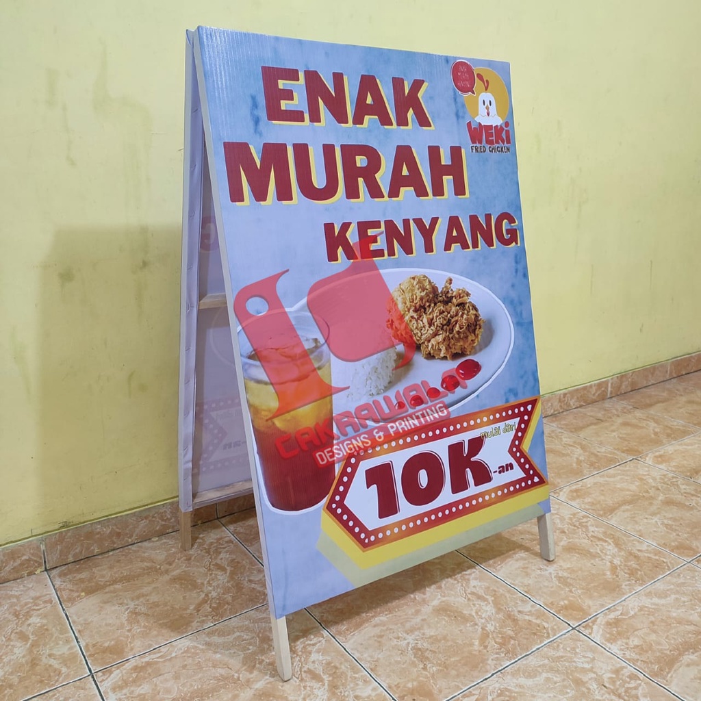 Jual STAND BANNER KAYU UKURAN 60 X 110 - SEGITIGA A BANNER RANGKA KAYU ...