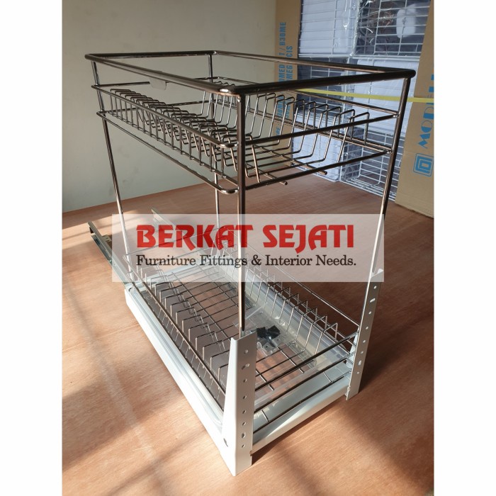 Jual Rak Tmb 23056 Dr Rak Piring Mangkok Double 2 Susun Tarik Dapur ...