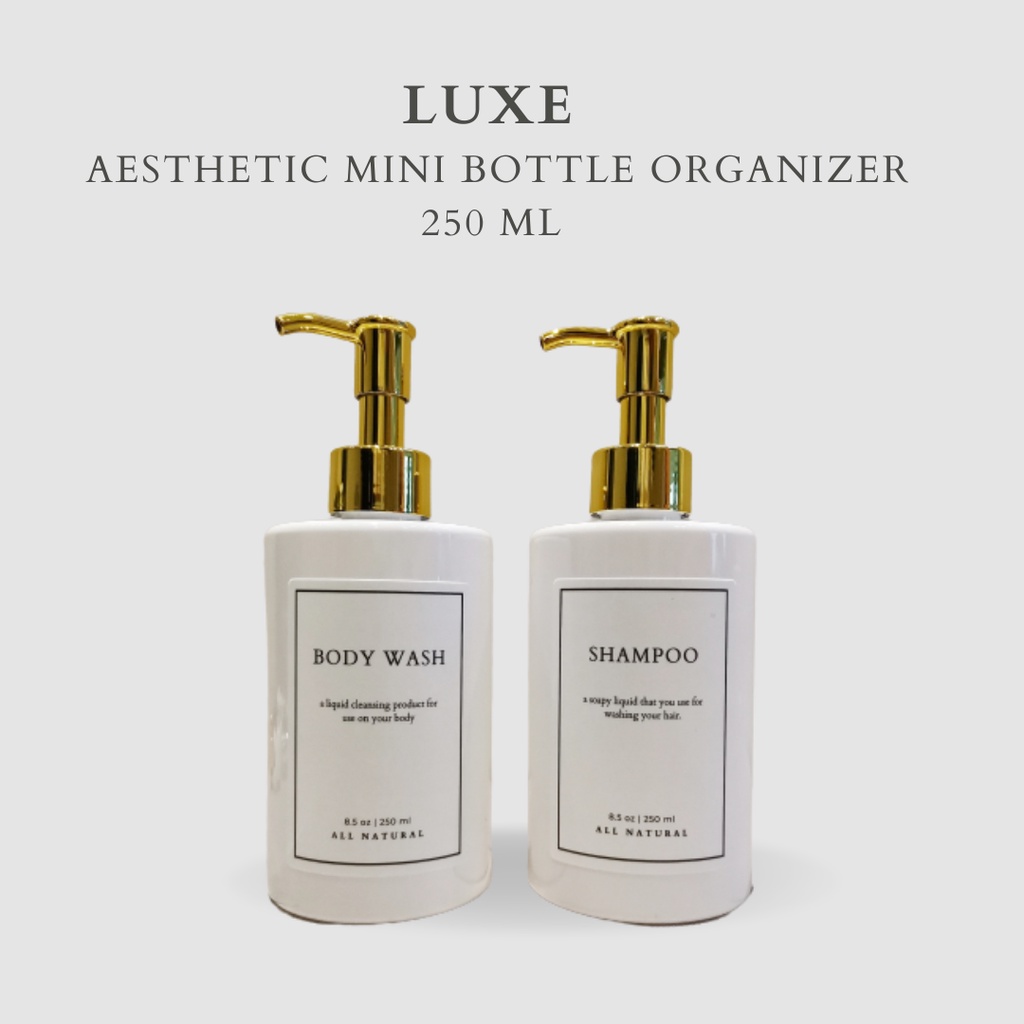 Jual LUXE Botol MINI PUTIH Label KOTAK PUTIH 250 ml Aesthetic Bottle ...