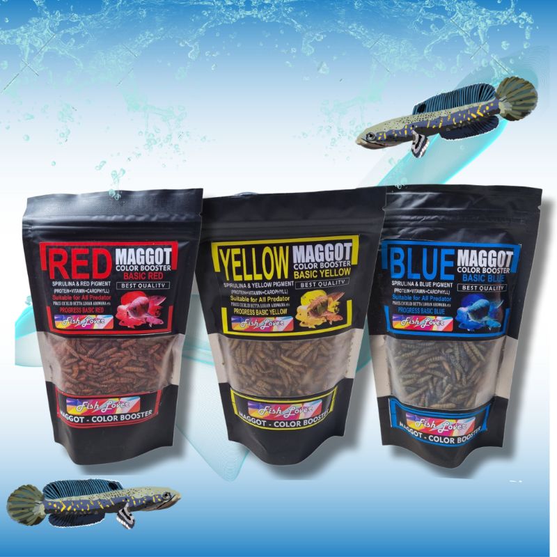 Jual Makanan Ikan FISH LOVER MAGGOT SACHET Collor Booster Red Yellow ...