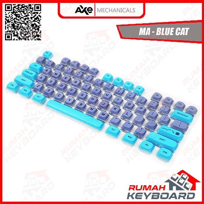 Jual KEYCAP - KEYCAPS - MA - BLUE CAT - PBT - DYE SUB - BLUE - 125 KEYS ...