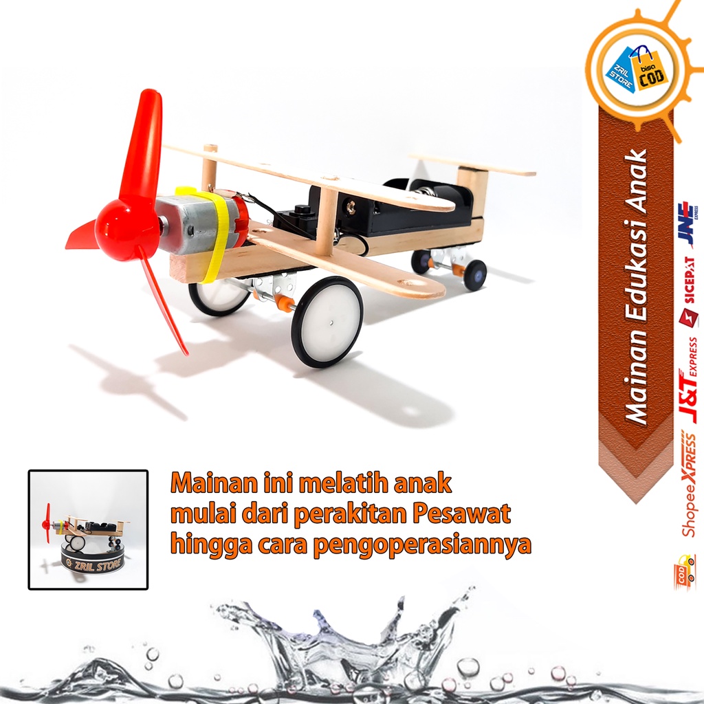 Jual Mainan Pesawat Rakit Edukasi Anak Menggunakan Mesin Dinamo ...